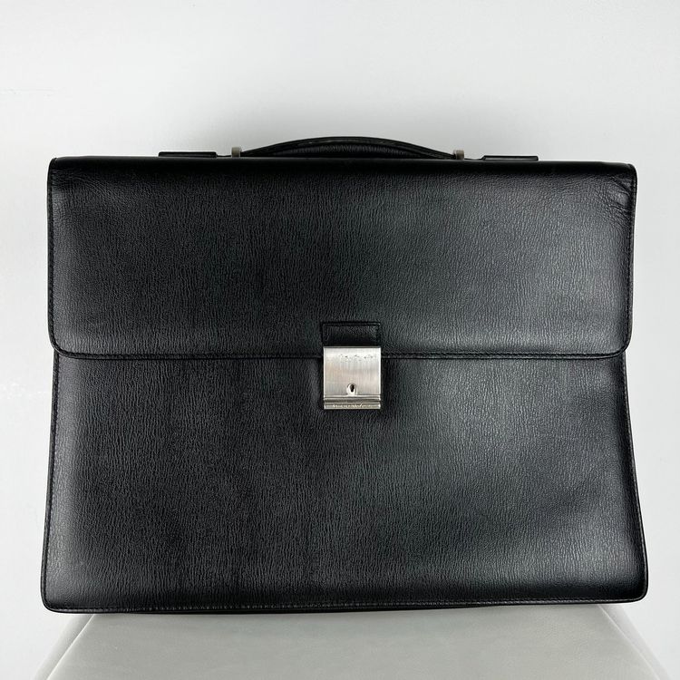 Ermenegildo Zegna Leather Business briefcase in Black (Gebraucht) in ...