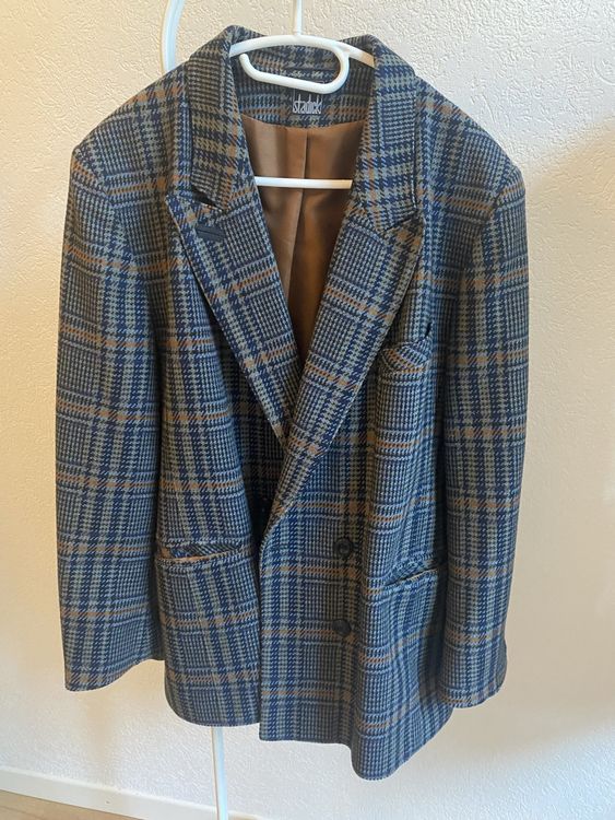 Blazer vintage laine bleu/orange à carreaux Stadick, t.44 (Gebraucht ...