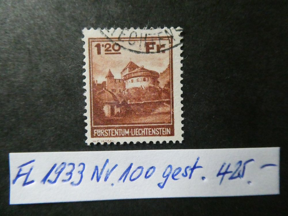 FL 1933 Nr. 100 gestempelt (Gebraucht) in Lausen für CHF 85 – mit Lieferung auf Ricardo kaufen
