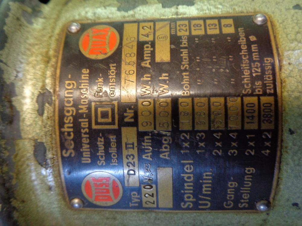 DUSS DUAX 6-Gang Universalbohrmaschine (Gebraucht) in Urtenen-Schönbühl ...