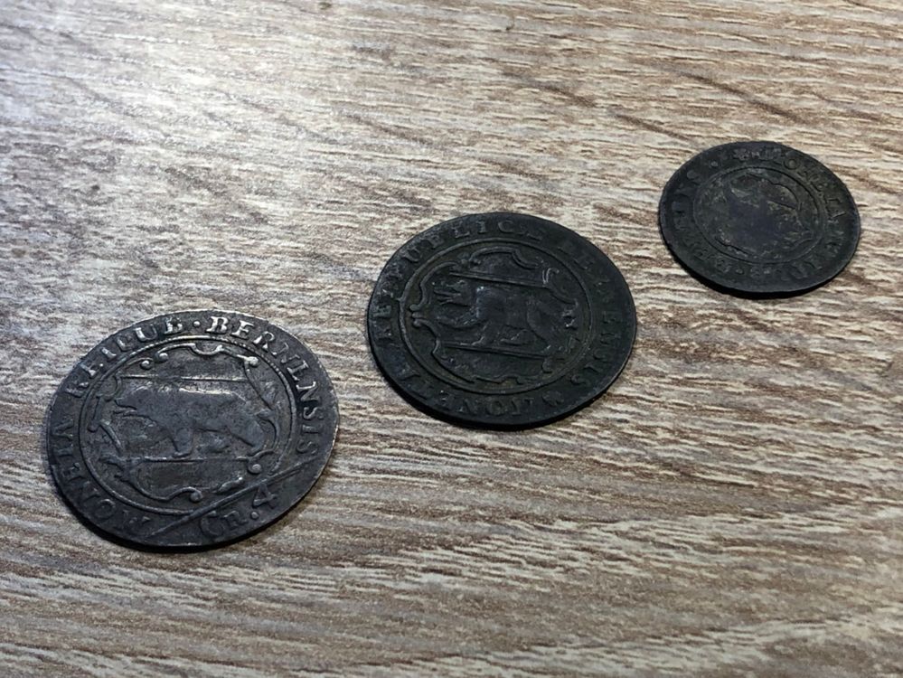 3 Billon-Kantonsmünzen der Stadt Bern – 18. Jahrhundert (Gebraucht) in ...