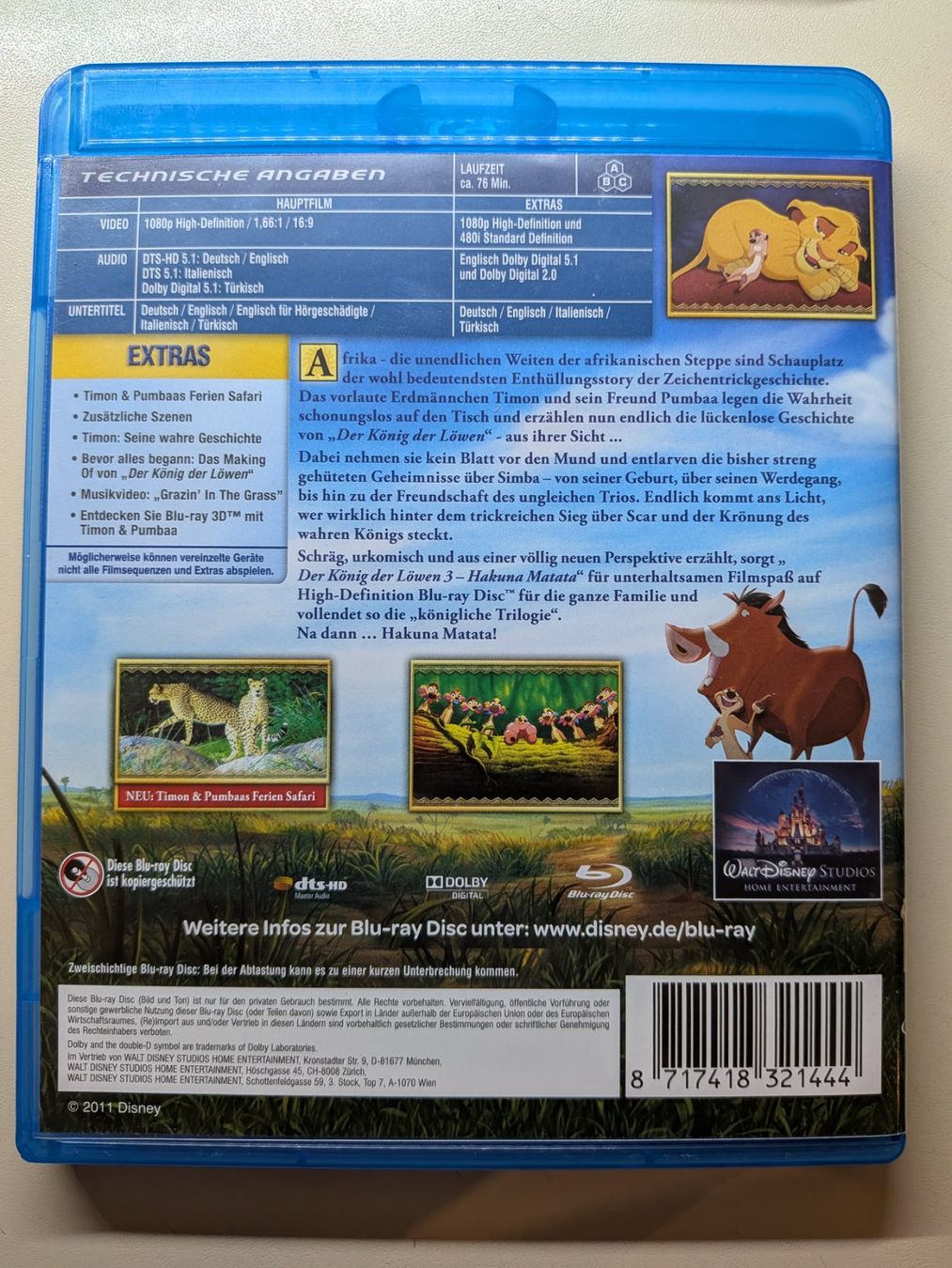 Der König der Löwen 3 - Hakuna Matata [Blu-ray] (Gebraucht) in Port für ...