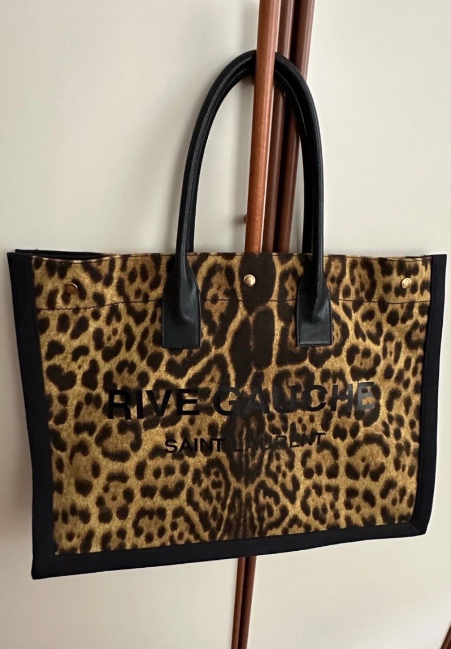 SAINT LAURENT YSL Rive Gauche Tote Bag in Leopard Print (Gebraucht) in ...