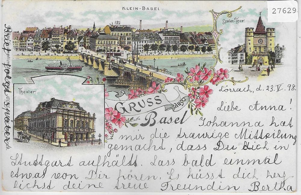Gruss aus Basel - Litho 1898 | Kaufen auf Ricardo