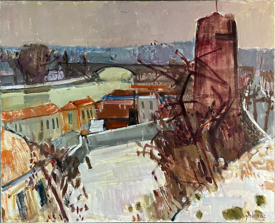 Rudolf Zender. Schweizer Kunst. Die Marne im Winter | Kaufen auf Ricardo