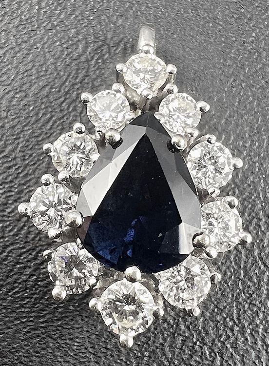 Saphir Diamanten Schmuckanhänger von Bucherer 18k Wg *S441 | Acheter ...