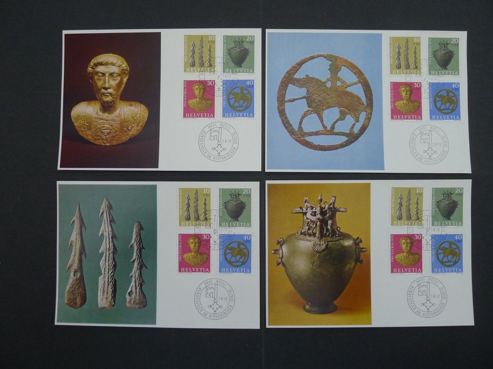 1972 Nr. B154-B157 Satz auf 4 verschieden Maximum Karte (Gebraucht) in Dagmersellen für CHF 20 ...