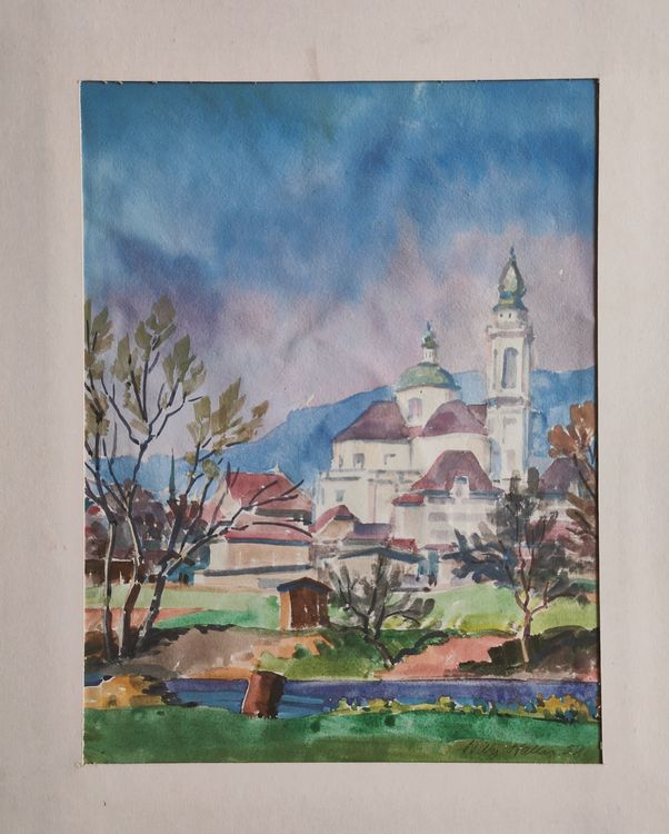 Willy Walter «St. Ursen Kathedrale Solothurn» 1958 Aquarelle (Gebraucht) in Aarburg für CHF 10 ...