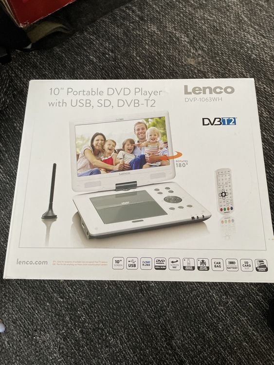 Lenco tragbarer DVD-Player, 10", mit DVB-T2, USB, SD (Neu und ...