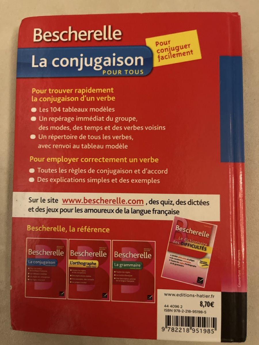 Bescherelle French Conjugation Guidebook - Back to School! (Neuf (Voir ...