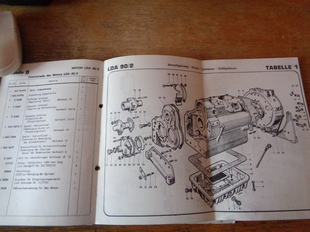 Betriebsanleit.Lombardini-Motor LDA 90/2 (Gebraucht) in Kleinwangen für ...