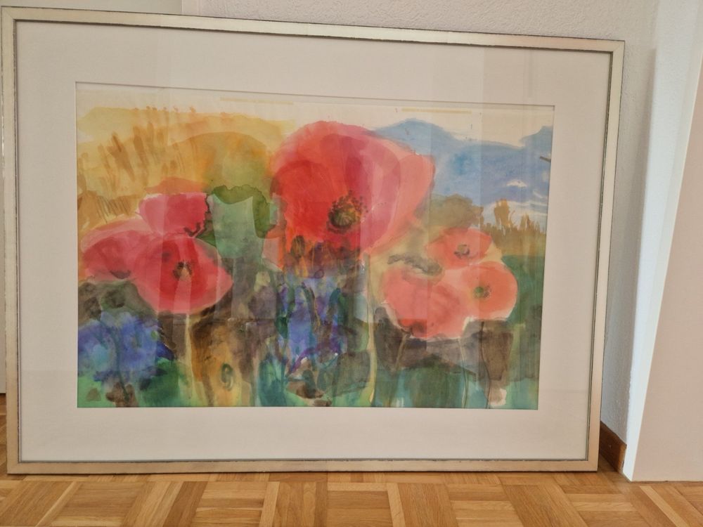 Roswitha Dörig Mohnblumen Aquarell Bild | Kaufen auf Ricardo