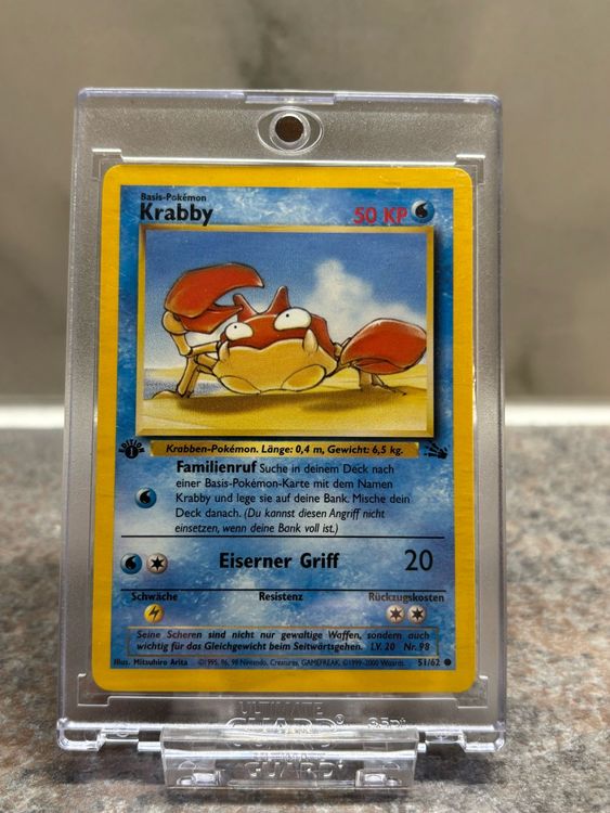 Pokémon-Karte: Krabby (51/62)– Fossil-Set First Edition 1999 | Kaufen ...