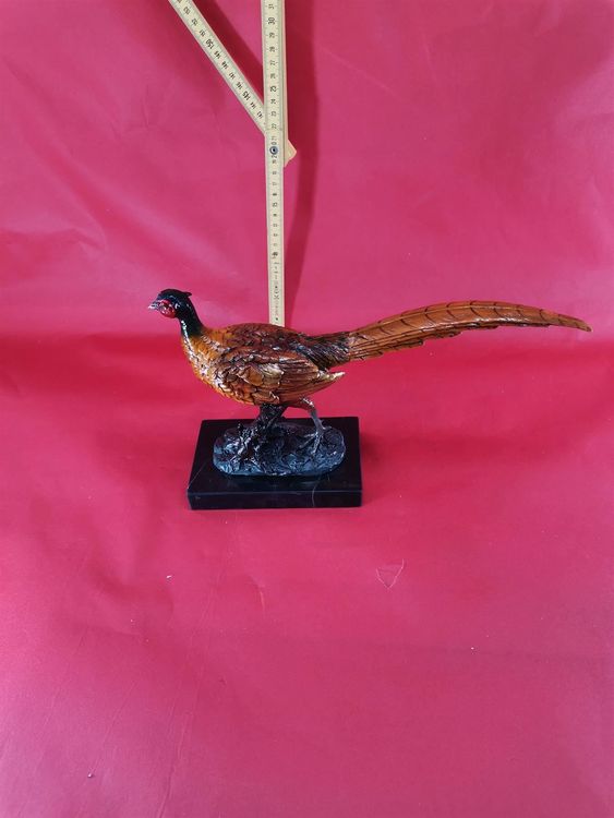 SCHÖNER FASAN BEMALTER BRONZEFIGUR TOP FIGUR SUPER DEKO (Gebraucht) in ...