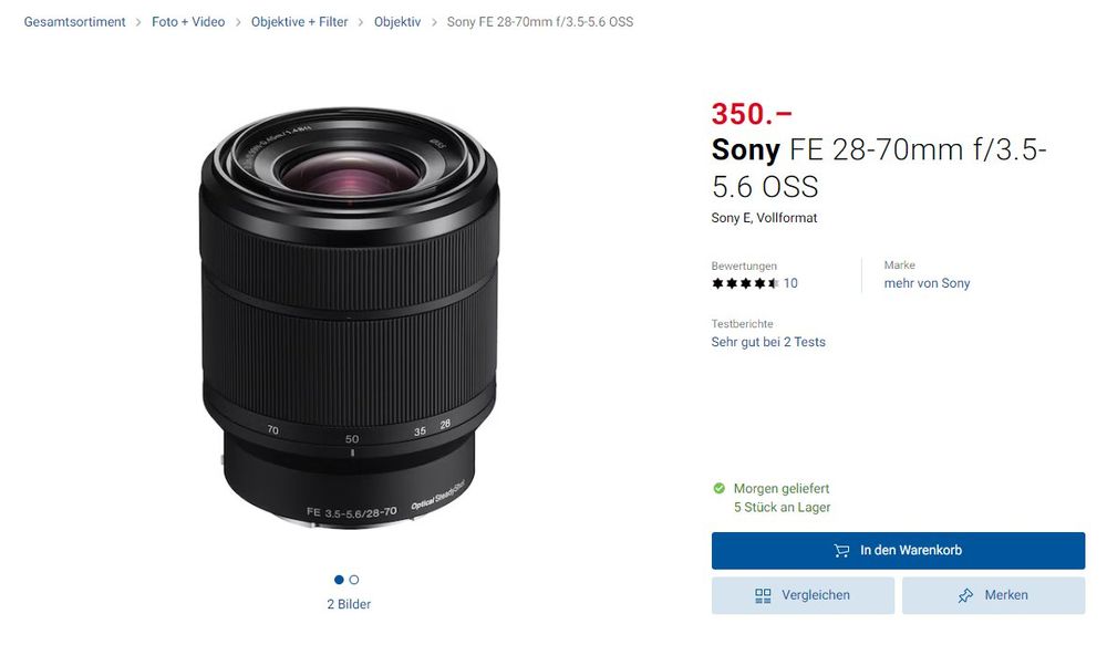 SONY E 28-70mm F/3.5-5.6 (SEL-2870) (Neu und originalverpackt) in ...