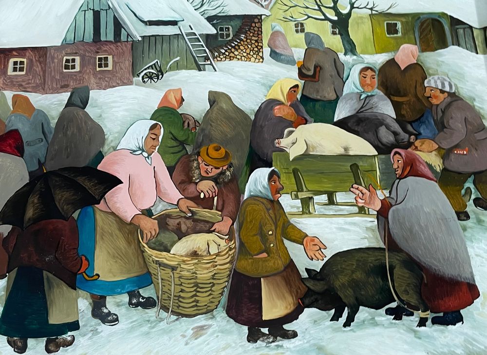 P. Mihelic (XX) Hinterglasmalerei Gemälde | Kaufen auf Ricardo