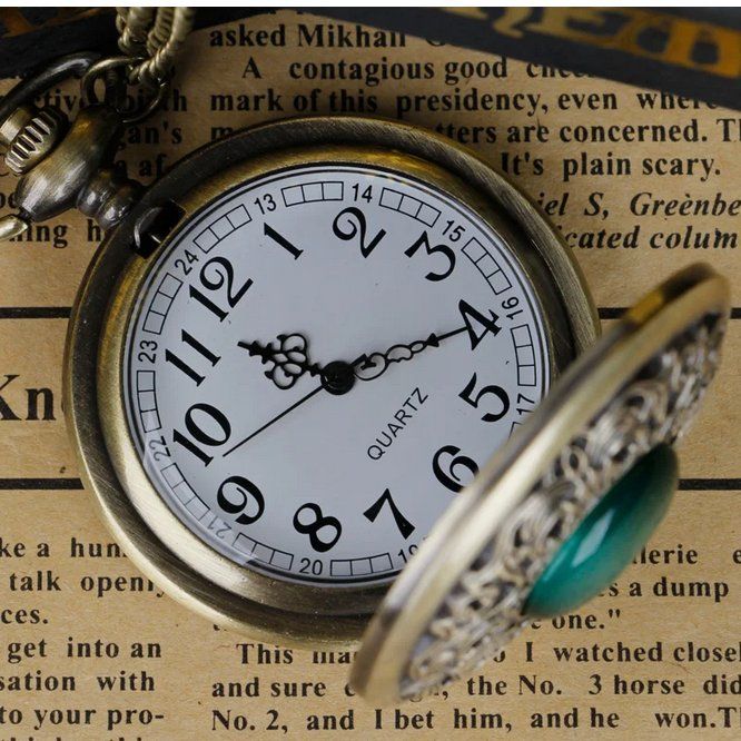Vintage Style Uhr aus Quarz und Jade - Montre de poche (Neu und ...