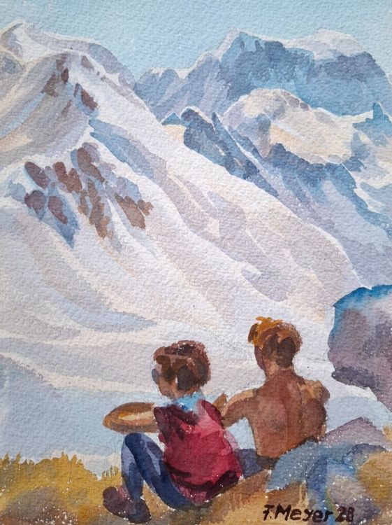 Aquarell Ferdinand Meyer-Streiff Matt Sardona GL 1928 | Kaufen auf Ricardo