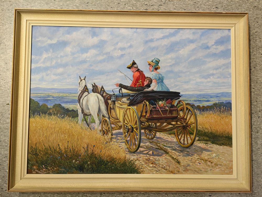 Gemälde historisches Ansicht Kutsche 60x80 (Gebraucht) in Toffen für ...