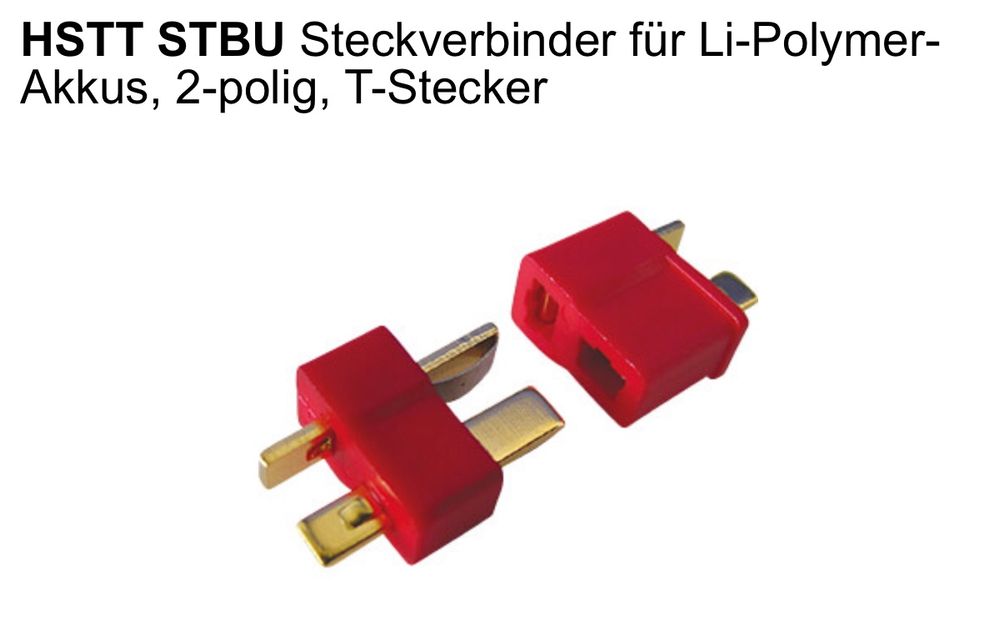 Stecker / Verbinder für Lipo Akkus, 2-polig, T-Stecker | Kaufen auf Ricardo