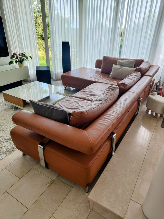 Sofa Leder Braun Ecksofa Echtleder (Gebraucht) in Pfeffingen für CHF 215 – nur Abholung auf ...