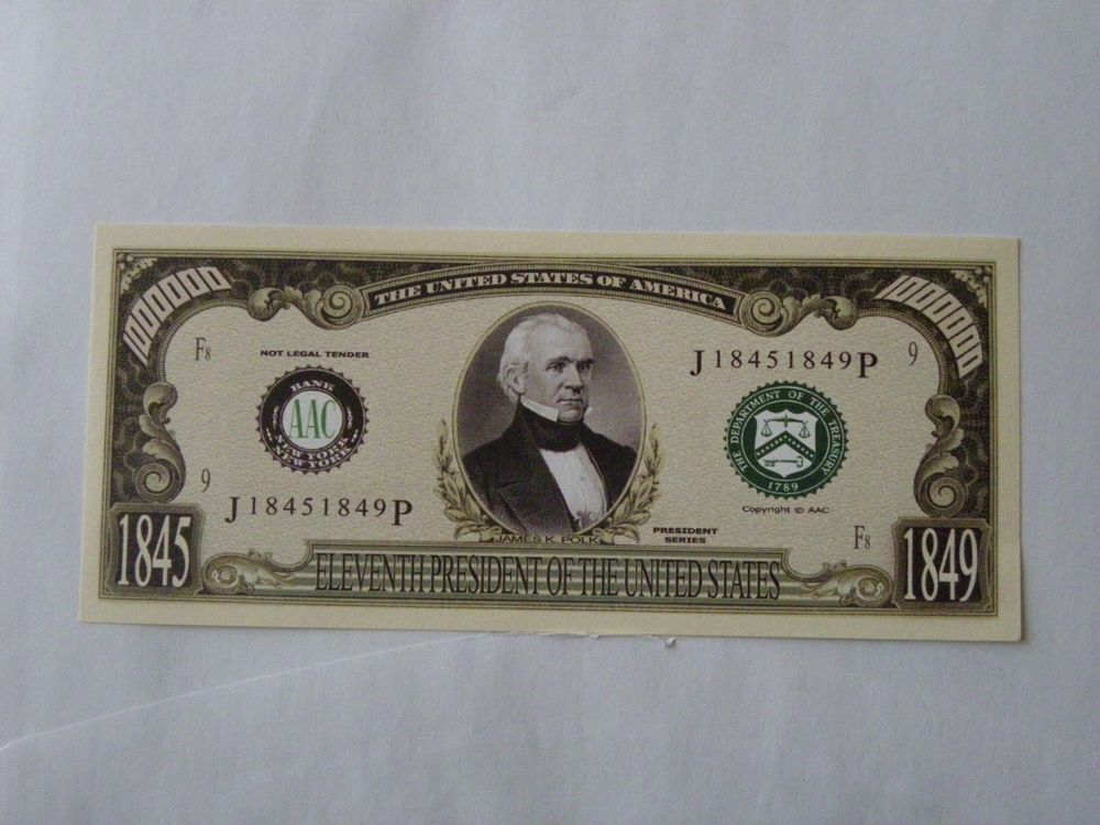 Sammlerstück: 1 Million Dollar Note – James K. Polk!, Neu (Neu (gemäss ...