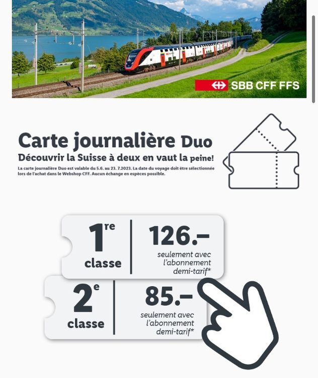 Carte journalière duo offre CFF SBB | Kaufen auf Ricardo