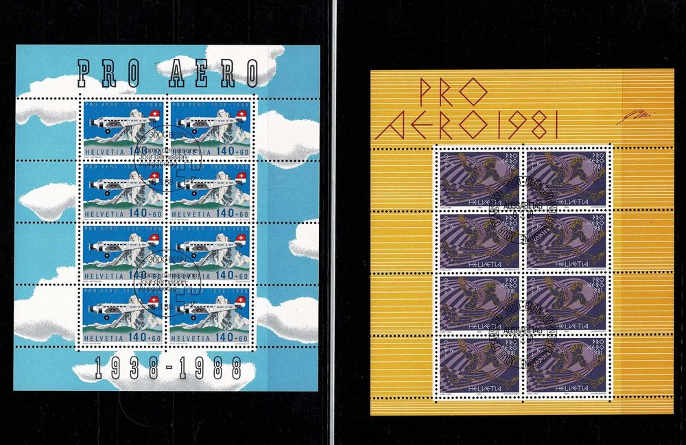 Flugpost Pro Aero 1981 und 1988, FO48 und FO49 mit ET-ʘ (Neu (gemäss Beschreibung)) in Nuglar ...