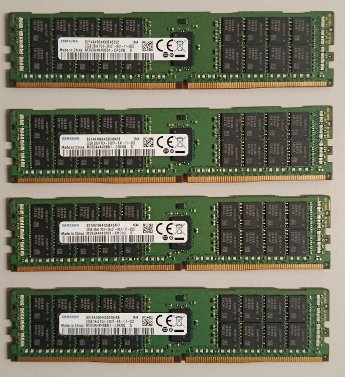 Samsung RAM (4x32GB) DDR4 ECC 2400MHz - Top Zustand! (Gebraucht) in ...