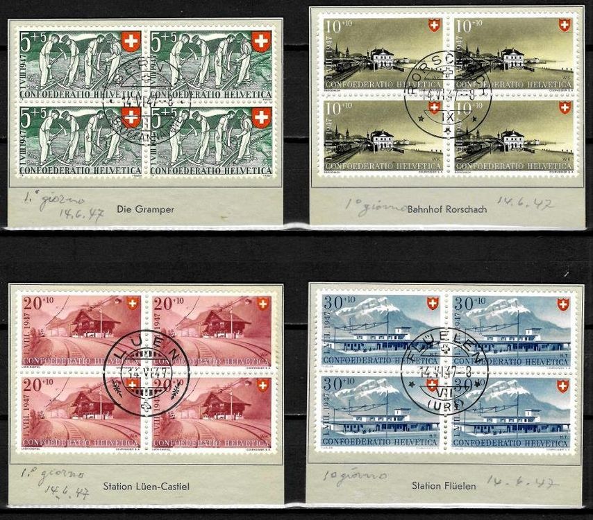 Pro Patria 1947 FDC Bahnarbeiter und Bahnhöfe /° (Gebraucht) in Sorengo für CHF 10.9 – mit ...