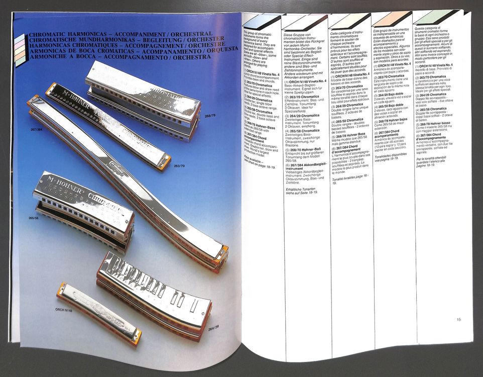 HOHNER - HARMONICAS MUNDHARMONIKAS 1985 (22 Seiten) Katalog (Gebraucht ...