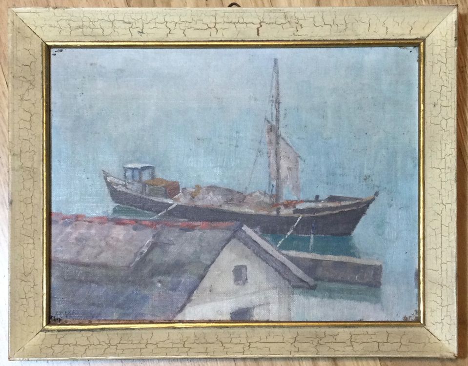 Franz Joseph Adolf WEIBEL (1870-1952) Boot Szene Gemälde (Gebraucht) in ...