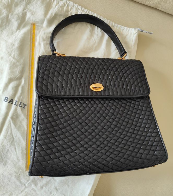 BALLY vintage gesteppte Handtasche aus Leder Schwarz | Kaufen auf Ricardo