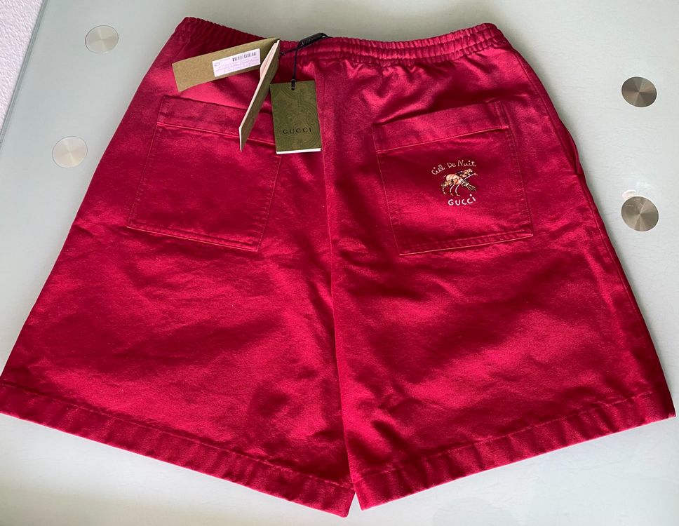 GUCCI Logo Rot Kurze Bermuda Shorts Hose 48 ( 32 inch ) NEU (Neuf (Voir ...