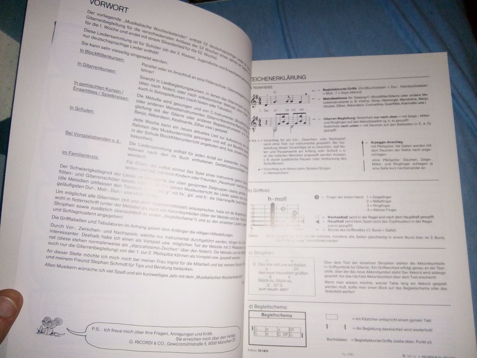 Musikalischer Wochenkalender (Blockflöte & Gitarre) SY.2480 (Gebraucht ...