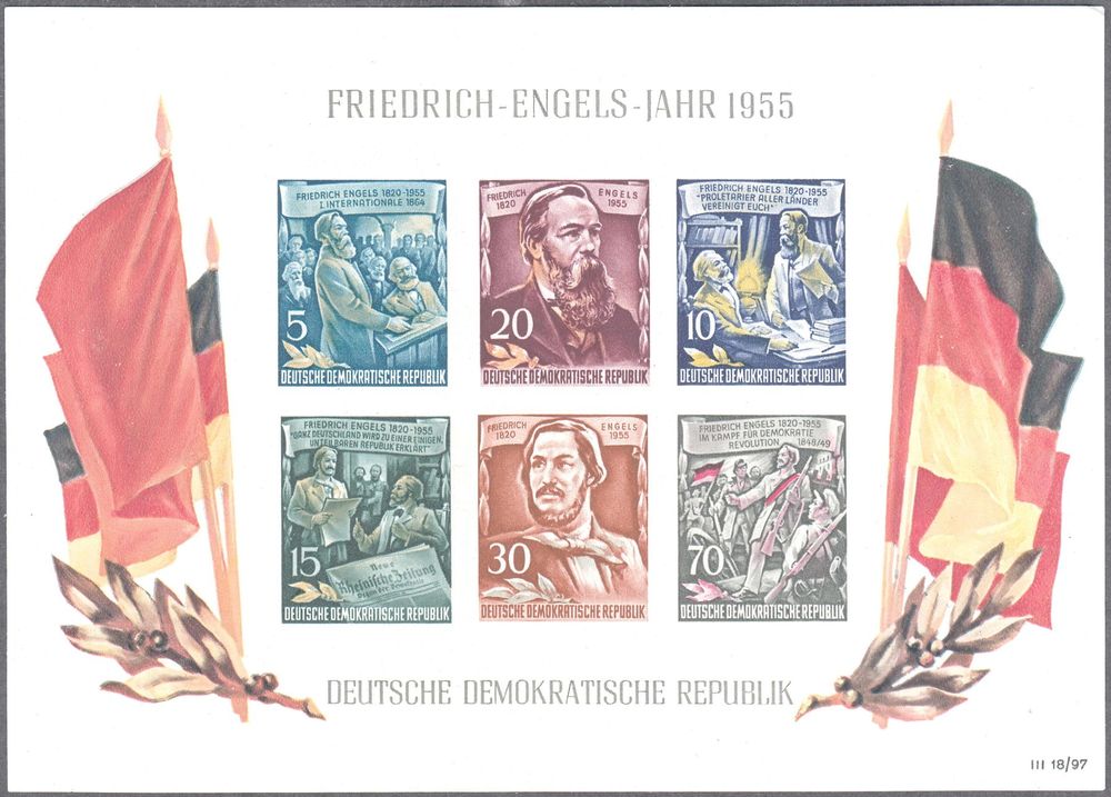 DDR Block 13, 60.Todestag von Friedrich Engels postfrisch ** (Neu (gemäss Beschreibung)) in ...