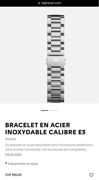 BRACELET EN ACIER INOXYDABLE E3 TAG HEUER CONNECTED (Neuf (Voir ...