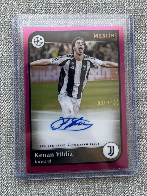 2025 Topps Merlin Collections Kenan Yildiz Pink Auto /125 (Neu (gemäss ...