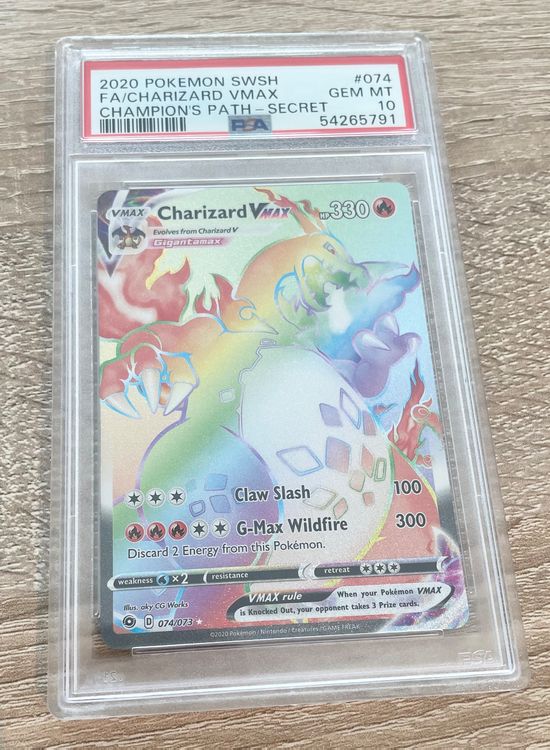 Charizard Glurak VMAX PSA 10 2020 English Pokemon 074/073 (Neu (gemäss ...