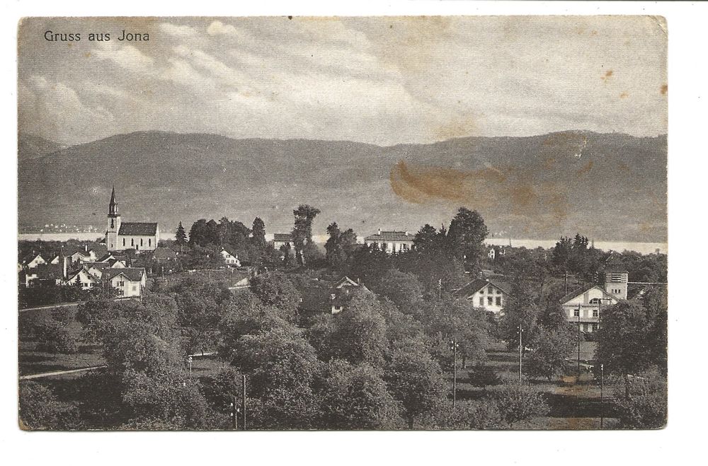 Gruss aus Jona bei Rapperswil (SG) Dorfpartie - Kirche 1925 (Gebraucht) in Engelburg für CHF 9.9 ...