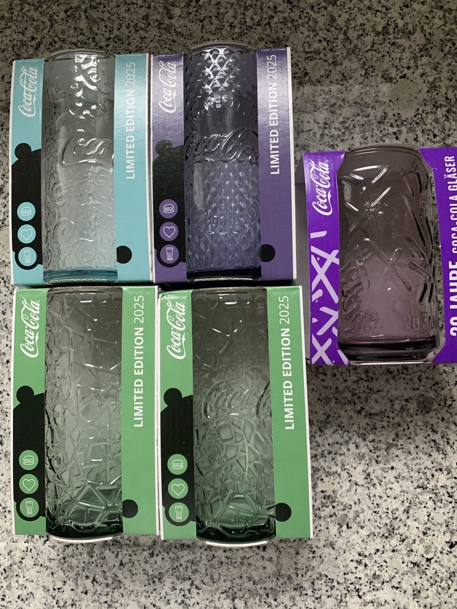 5 Coca-Cola GläserLimited Edition MC Donalds versch. Farben! (Neu und ...