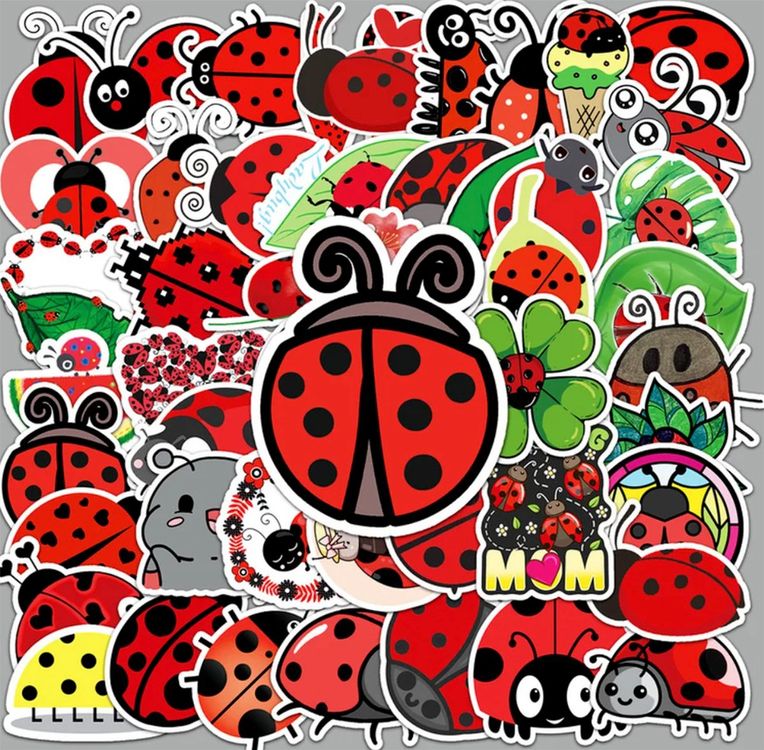 50 Stk. Sticker/Aufkleber - Marienkäfer | Kaufen auf Ricardo