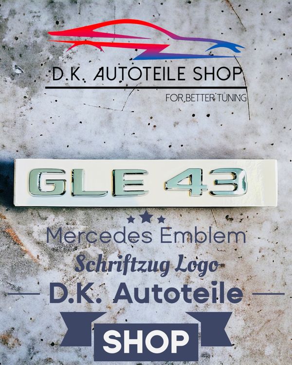 Mercedes AMG GLE43 Emblem Schriftzug Logo aus ABS NEU Chrom (Neu und ...