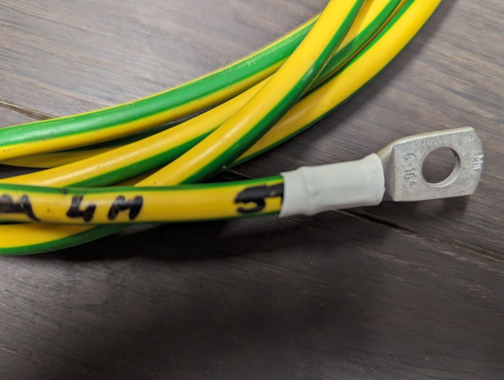 Solar PE Kabel Gelb-Grün 6mm2 mit Ringöse (Neu (gemäss Beschreibung ...