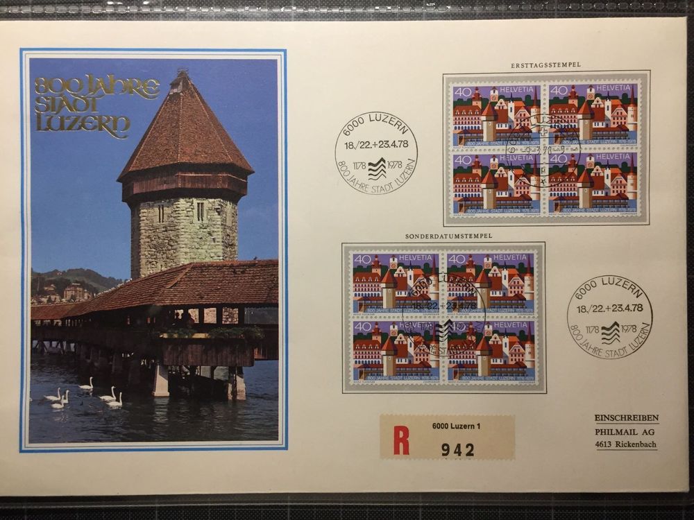 FDC Grossbrief 800 Jahre Luzern 1978 (Ortsn.) | Kaufen auf Ricardo