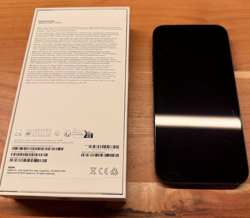 iPhone 15 Pro Max 256GB - Titanblau - Top Zustand + 2 Hüllen (Gebraucht ...