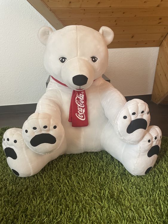 Riesen Coca-Cola Eisbär Plüschtier Kuscheltier XXL (Neu (gemäss ...