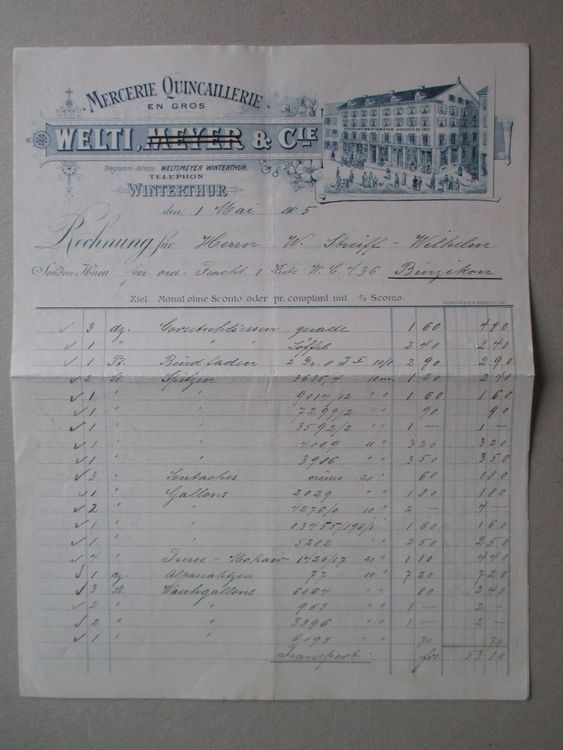 Briefkopf Lithographie Winterthur 1905 | Kaufen auf Ricardo