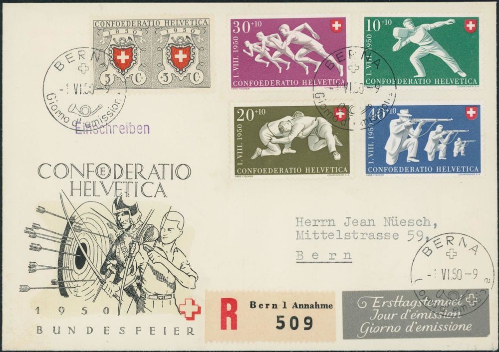 1950 - Pro Patria - FDC ET • it (Gebraucht) in Schindellegi für CHF 800 – mit Lieferung auf ...