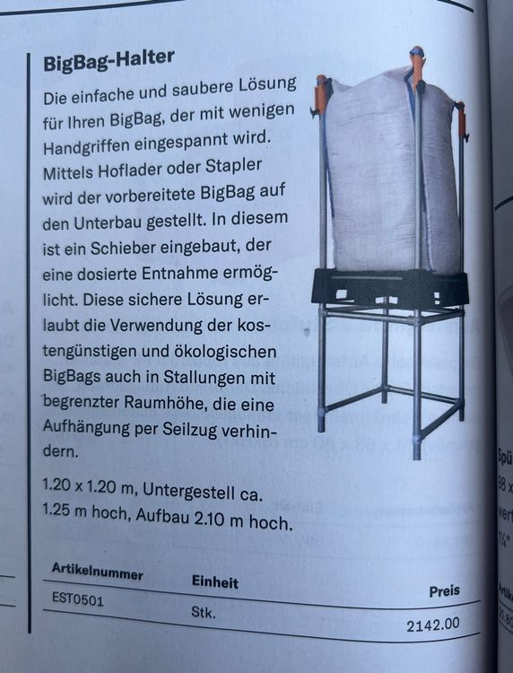 Big Bag Halter (Gebraucht) in Bigenthal für CHF 1000 – nur Abholung auf ...